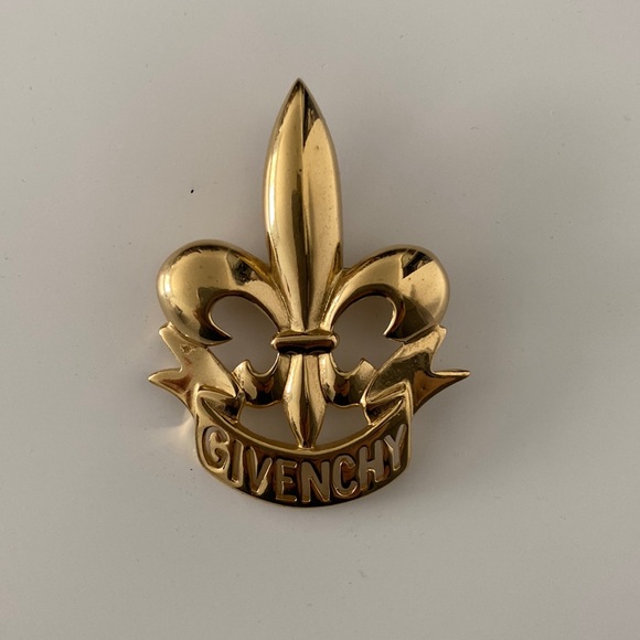 Givenchy | Jewelry | Vintage Givenchy Fleur De Lis Brooch Pin Gold Tone ...